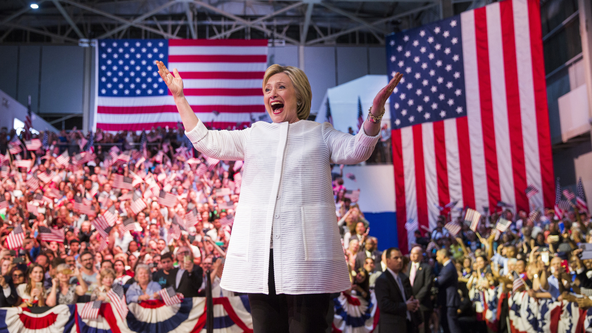 Clinton Cites Team USA Triumphs to Counter Trump Narrative of Declining ...