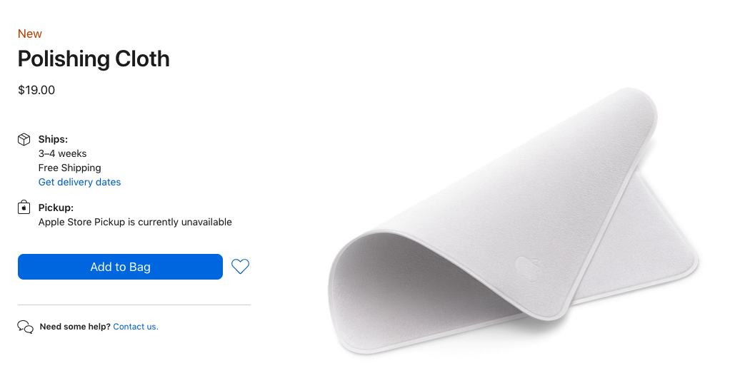 Apple's Polishing Cloth Sets High Bar for Screen Wipes at $19 a Piece ...