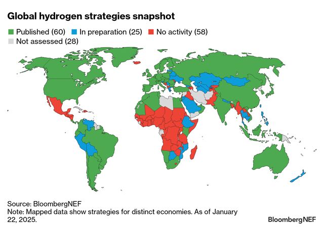 BNEF Global Hydrogen Strategy Tracker | BloombergNEF