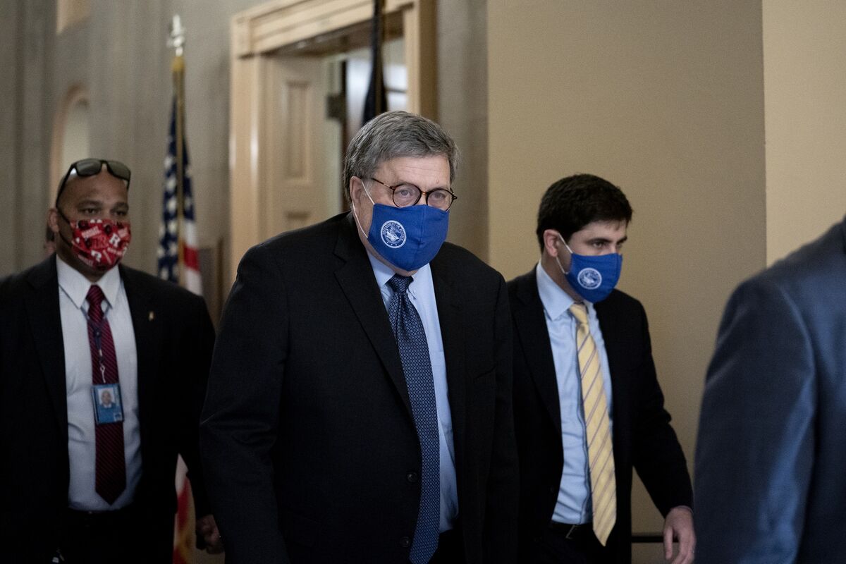Barr Says DOJ Hasn’t Uncovered Widespread Voting Fraud - Bloomberg