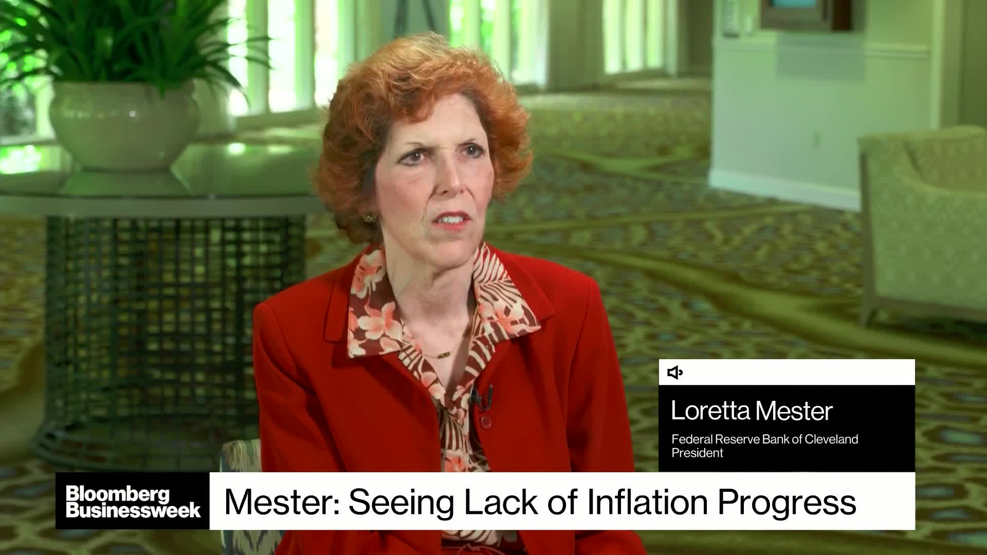 Watch Fed's Mester on Monetary Policy, Outlook for Inflation - Bloomberg