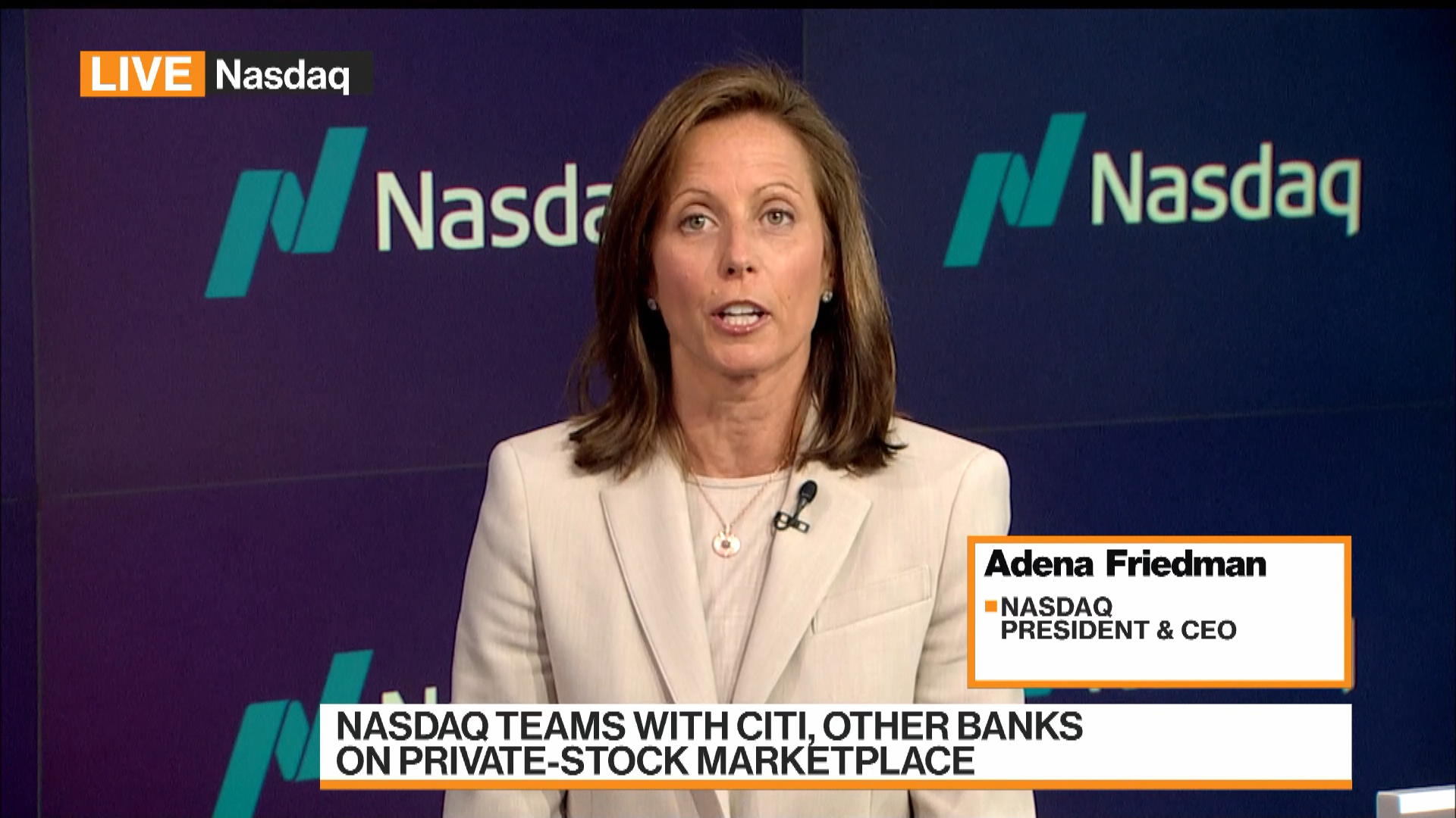 Watch Nasdaq CEO on Private-Stock Marketplace, IPO Pipeline - Bloomberg