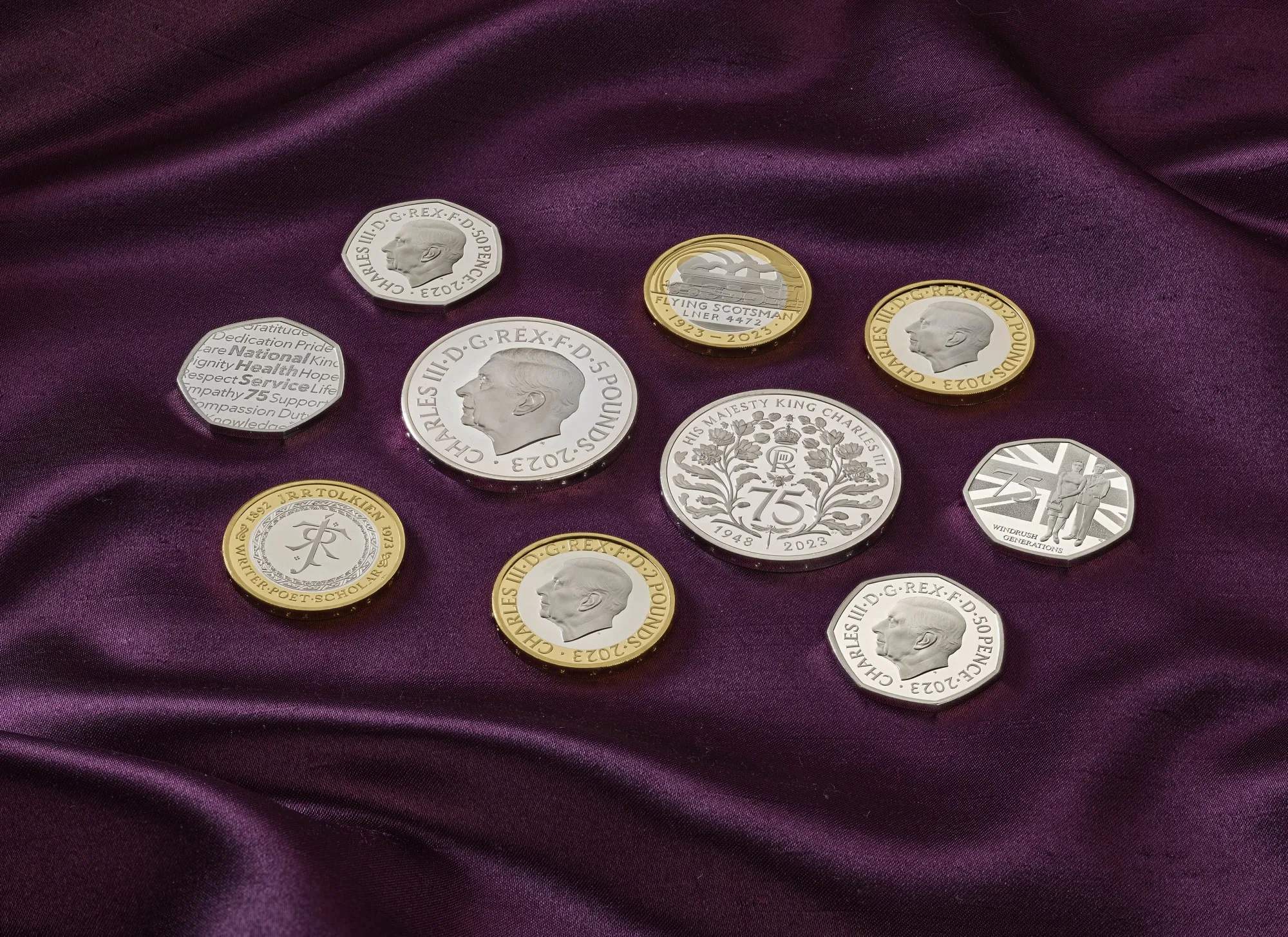 UK Royal Mint 2023 Coin Sets: King Charles III, NHS, Windrush ...