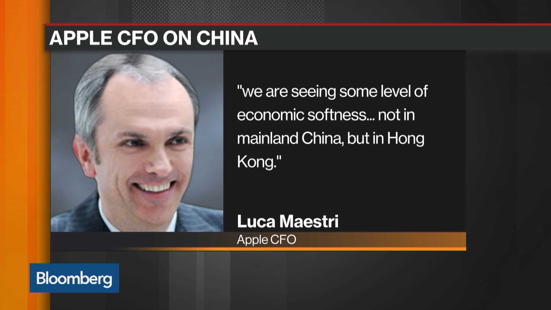 Watch Apple CFO Sees 'Softness' in Hong Kong - Bloomberg