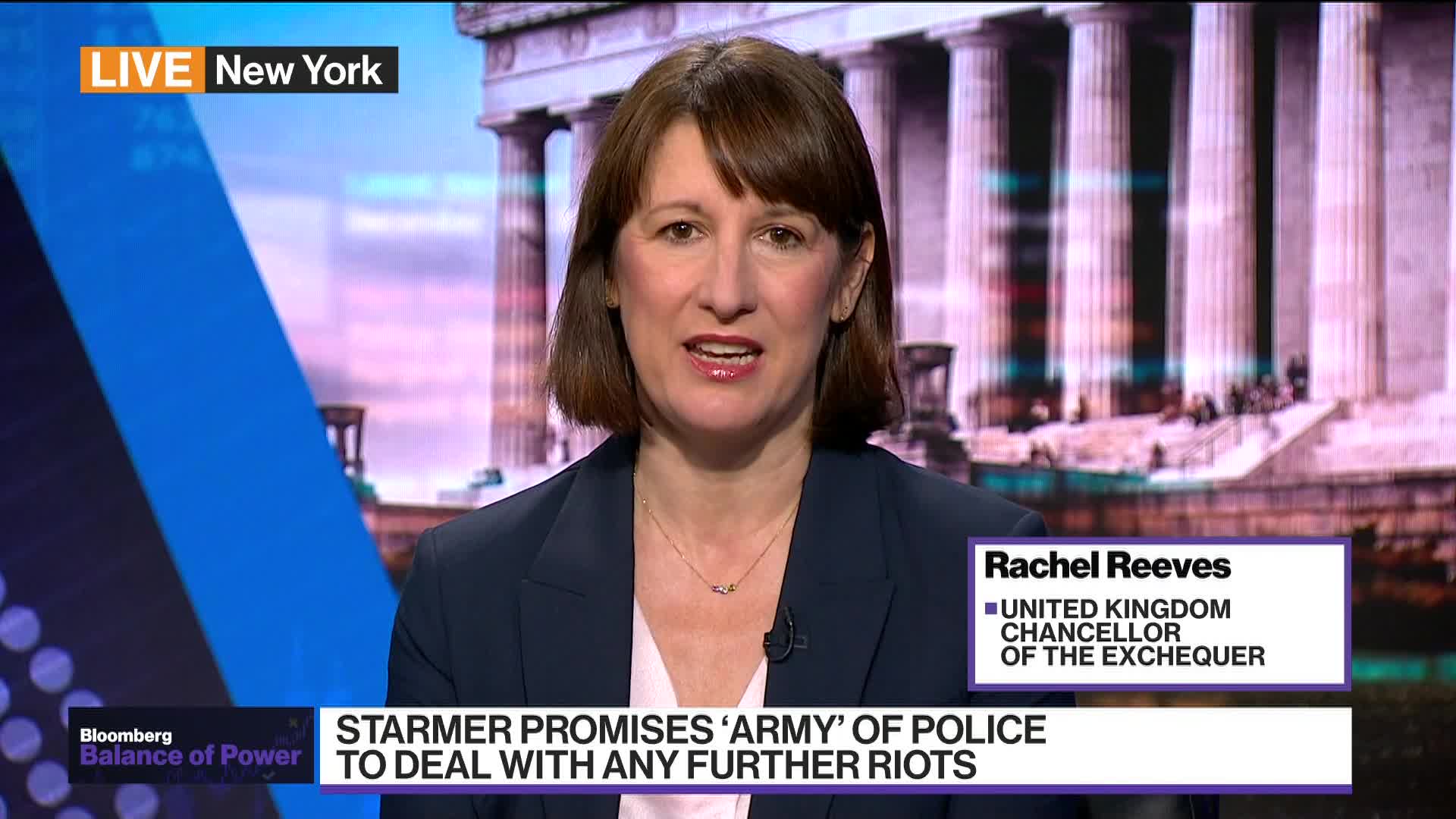 Watch UK Chancellor Reeves on Riots, US Relations and Taxes - Bloomberg