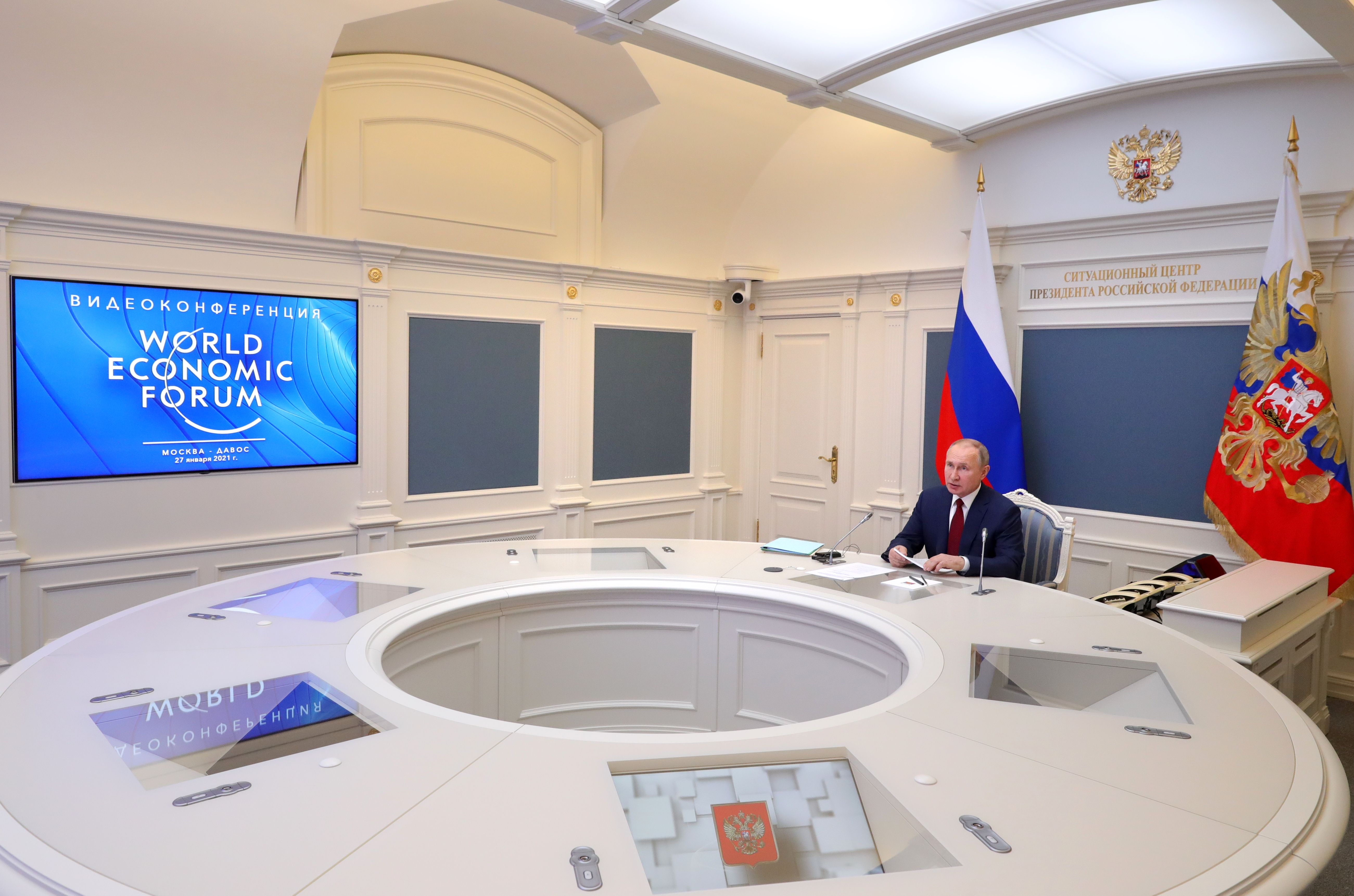 Russian Protests: Vladimir Putin Sends a Gloomy Postcard from Davos ...