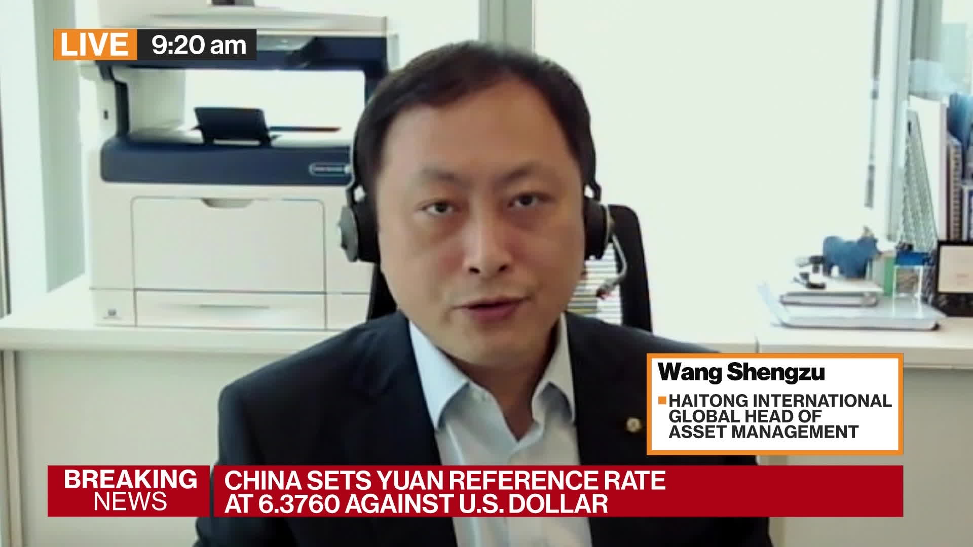 Watch Haitong Intl. Wang Shengzu on China's selloff, global markets - Bloomberg